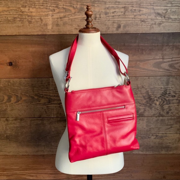 Ili | Bags | Ili Red Leather Convertible Crossbody Bag | Poshmark